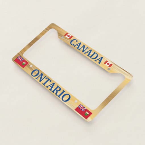 Ontario Canada License Plate Frame Gold Background | Zazzle