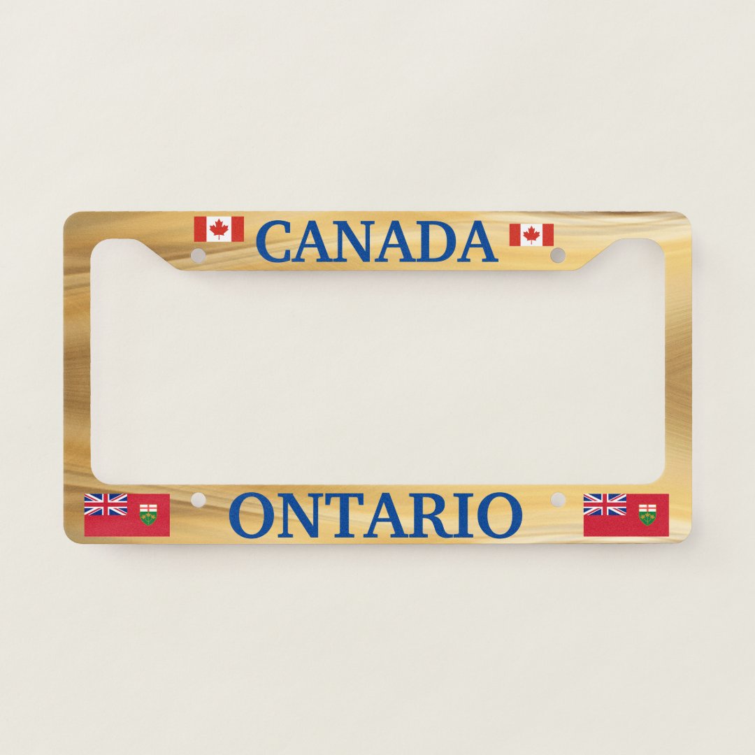 Ontario Canada License Plate Frame Gold Background | Zazzle