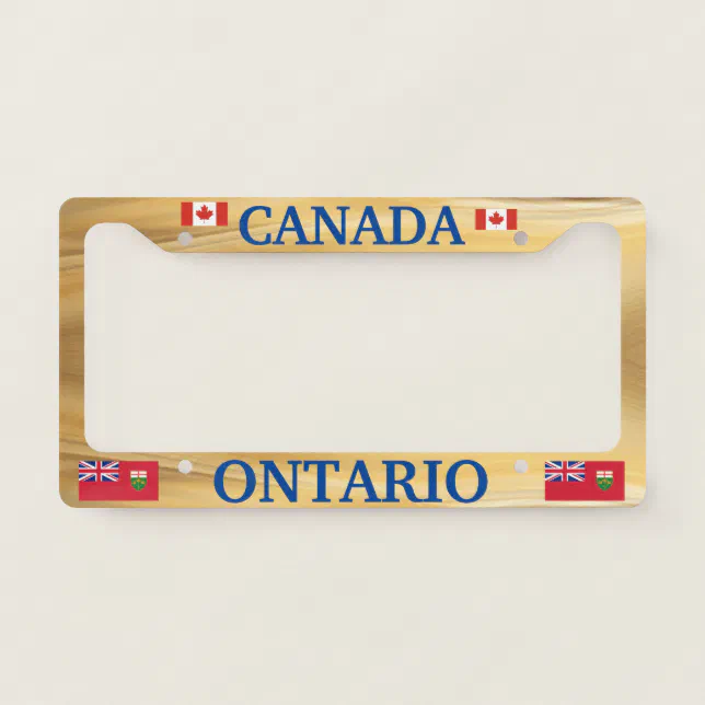 Ontario Canada License Plate Frame Gold Background | Zazzle