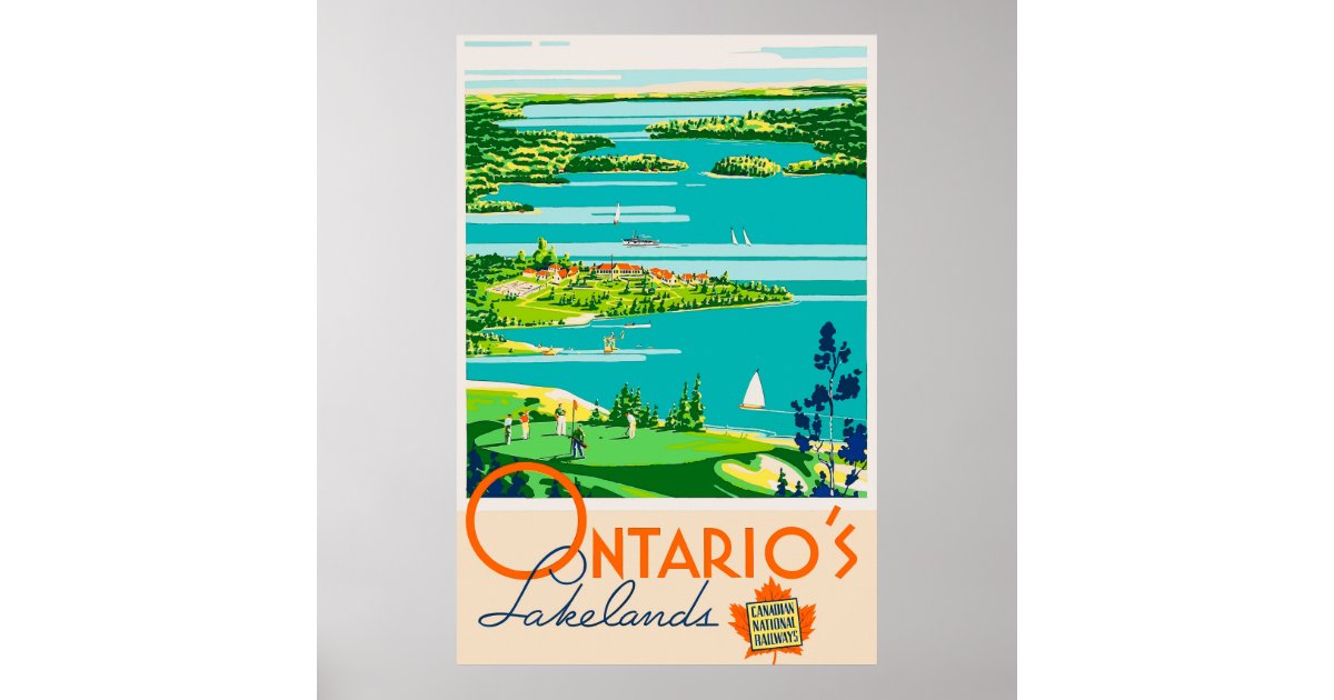 Ontario Canada Vintage Travel Poster | Zazzle