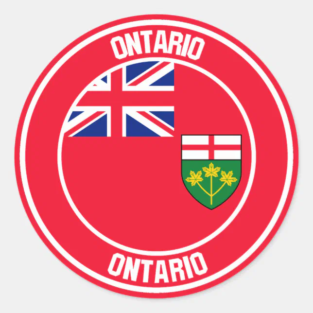 Ontario Round Emblem Classic Round Sticker | Zazzle