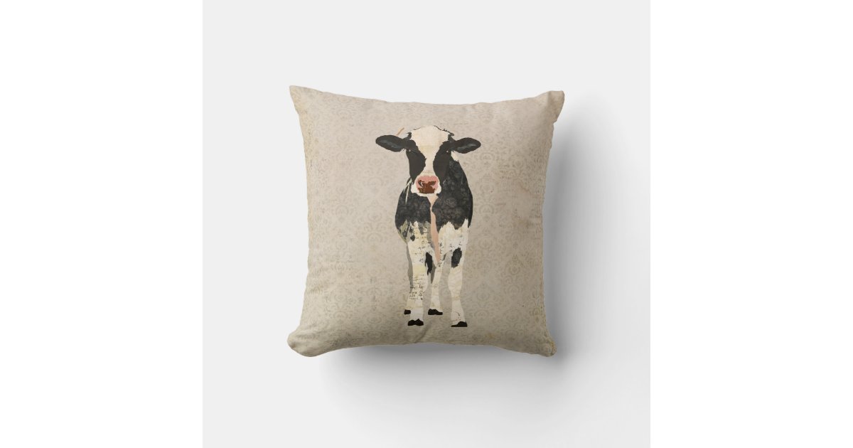 Onyx & Ivory Cow MoJo Pillow | Zazzle
