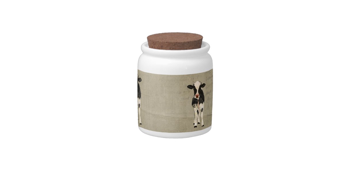 Onyx & Ivory Cows Cookie Jar | Zazzle