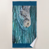 Ooh Goody Lunchtime Sea Otter Painting Beach Towel | Zazzle