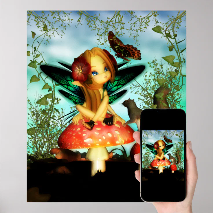 Ooh Pretty Butterfly - Cutie Butterfly Fairy Poster | Zazzle