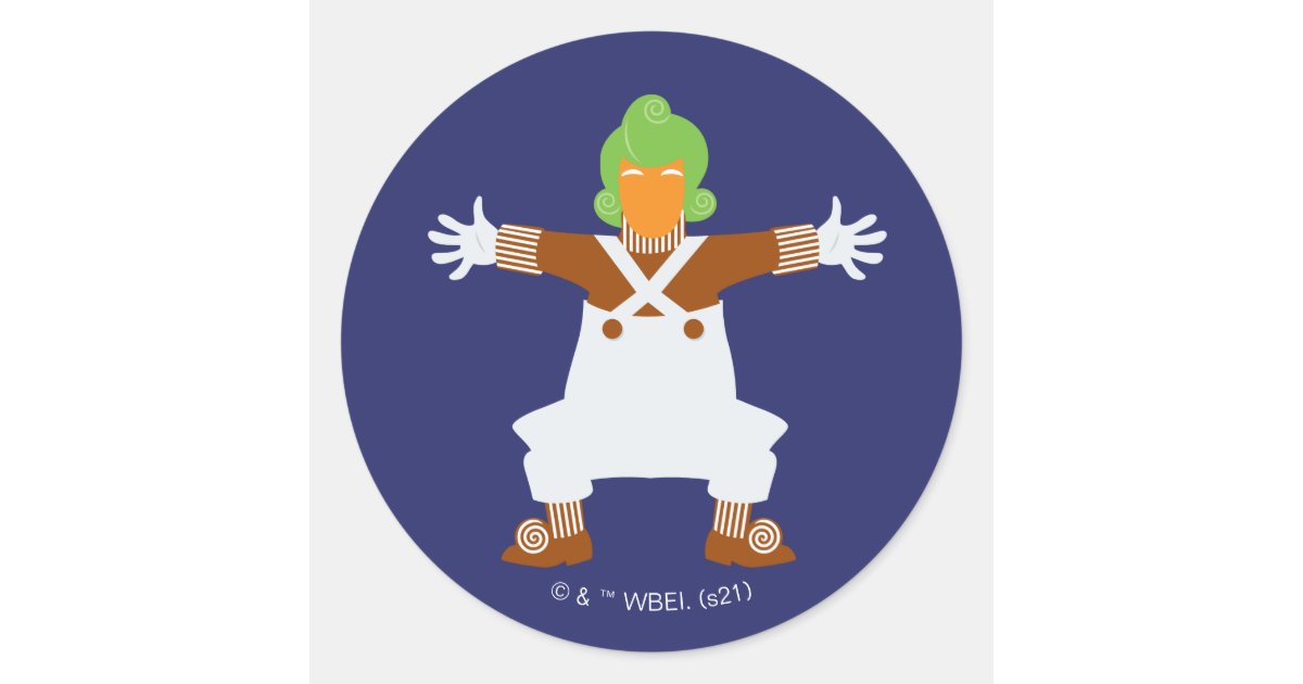 Oompa Loompa Arms Out Classic Round Sticker | Zazzle