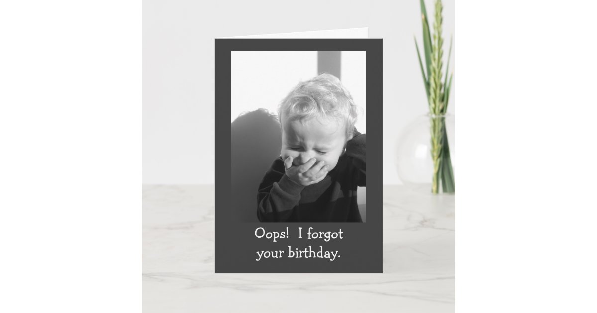 Oops Boy Belated Birthday Card Template | Zazzle