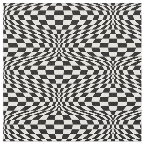 Black and White Checkerboard Pattern Fabric | Zazzle