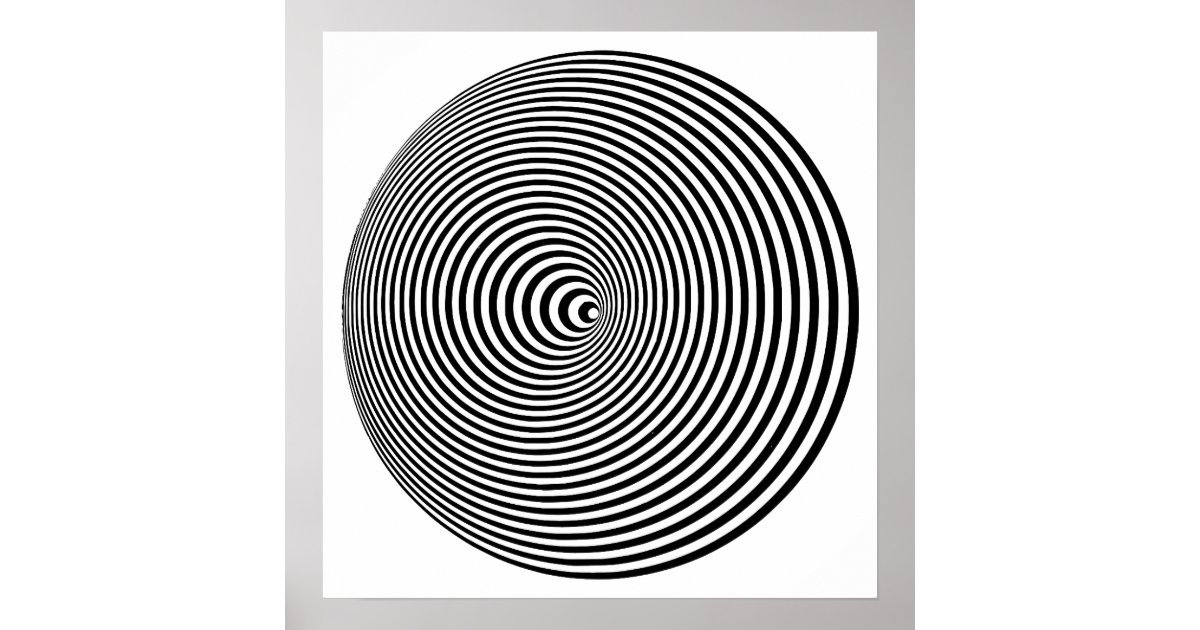 Op art Concentric Circles Poster | Zazzle