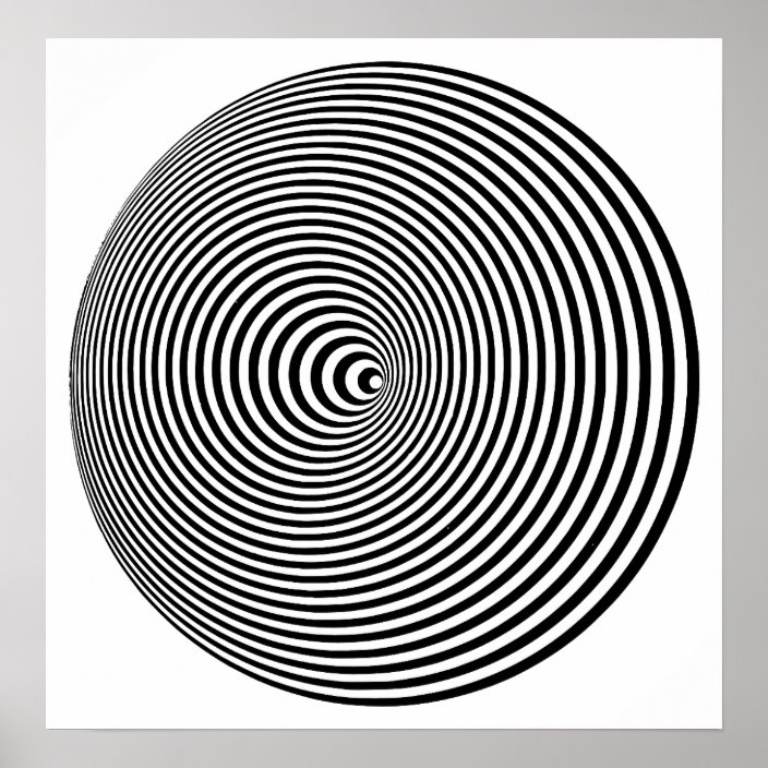 Op art Concentric Circles Poster | Zazzle.com
