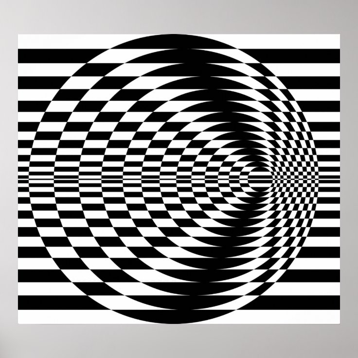 Op Art Contrasting Concentric Circles 01 Poster | Zazzle