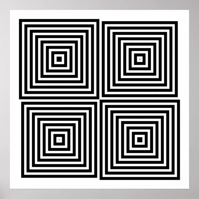 Op Art Only Symmetrical Shapes 08 Poster | Zazzle