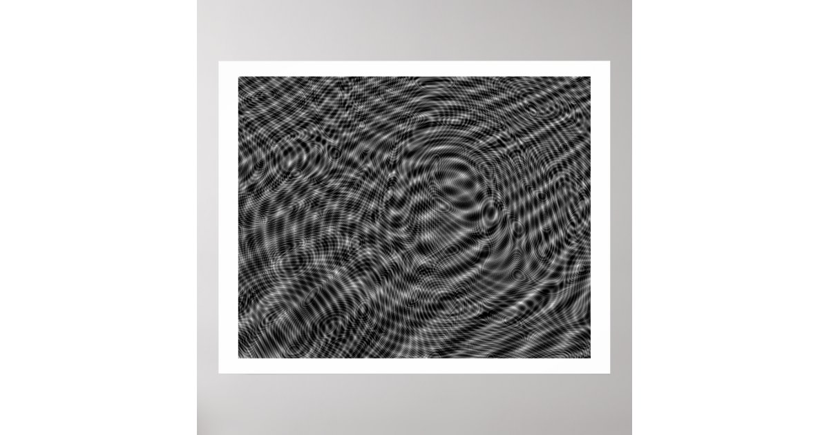 Op Art Random Moire Waves 01 Poster | Zazzle