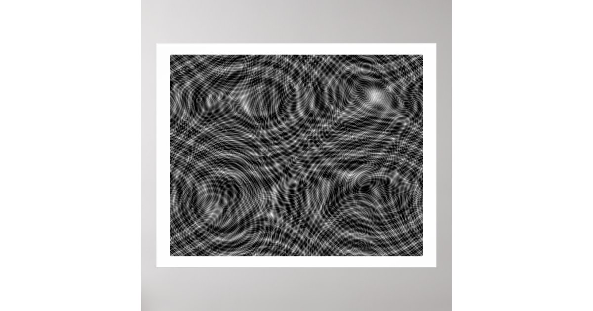 Op Art Random Moire Waves 01 Seamless Poster | Zazzle