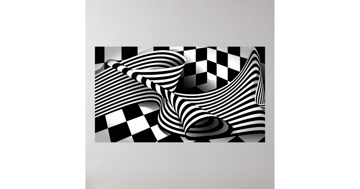 Op art Wave Poster | Zazzle