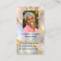 Opal agate stone logo photo Qr code social media Business Card | Zazzle