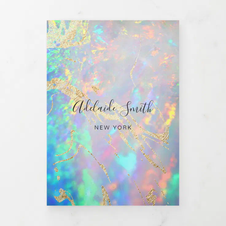 opal gemstone brochure Tri-Fold invitation | Zazzle