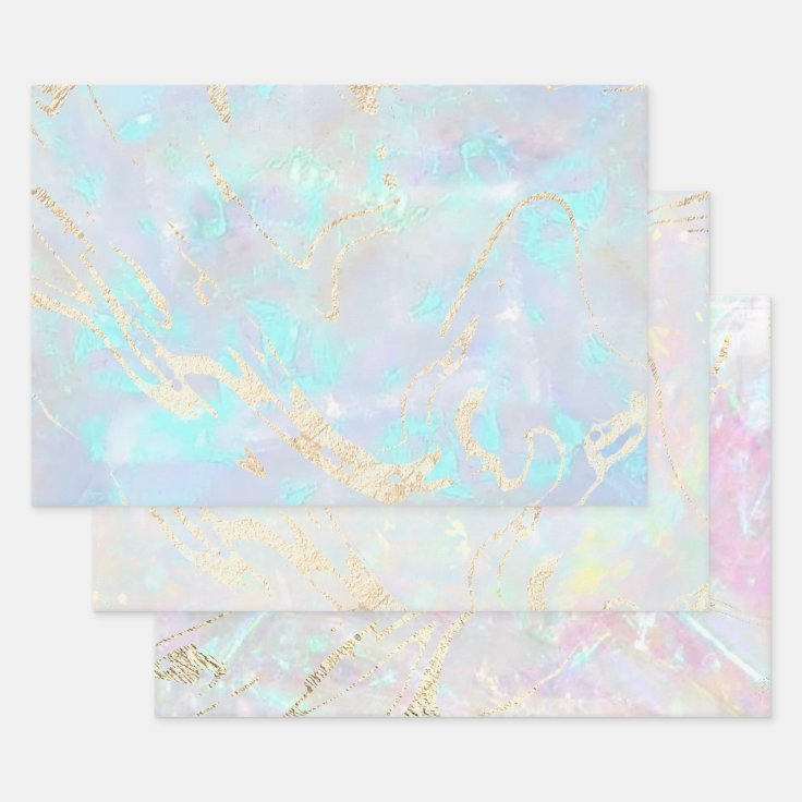 opal gemstone inspired background wrapping paper sheets | Zazzle