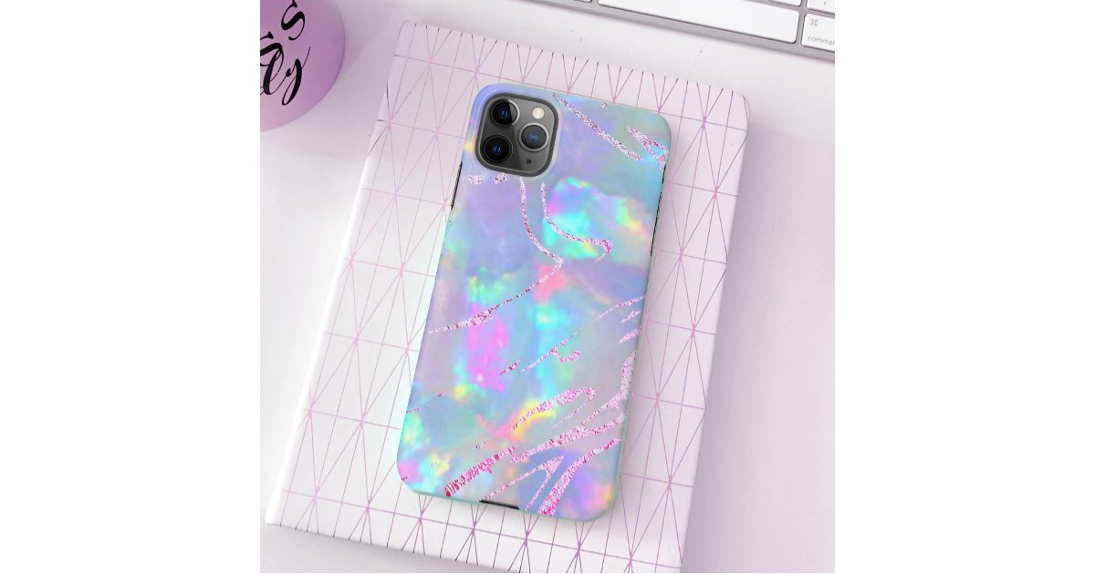 opal gemstone purple faux foil iPhone case | Zazzle