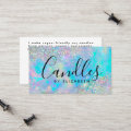 Opal Glitter Script Candle Maker Business Card | Zazzle