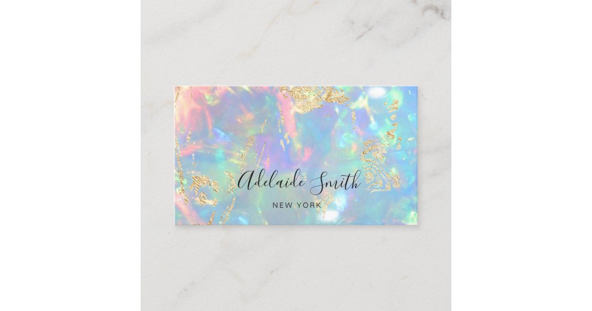 opal inspired blue and red business card | Zazzle