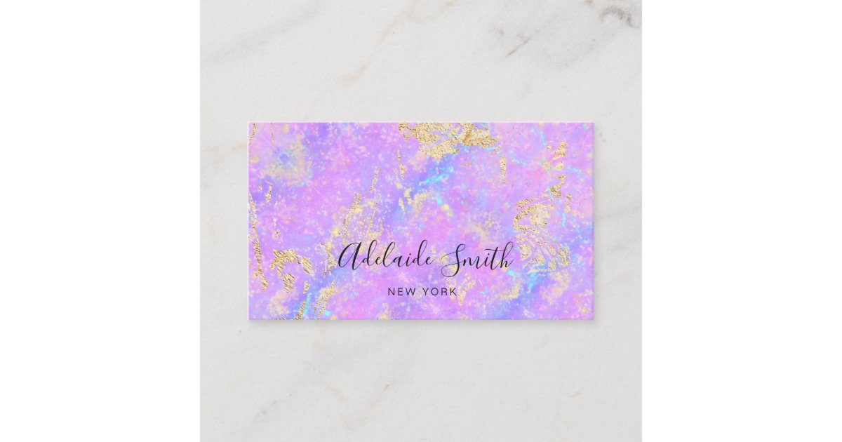 opal inspired purple blue texture business card | Zazzle