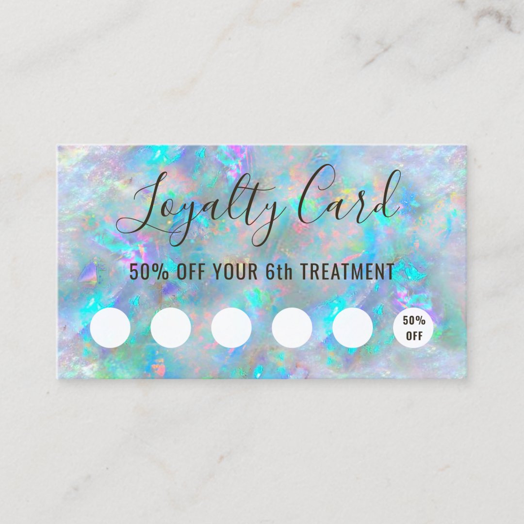 opal inspired texture loyalty card | Zazzle