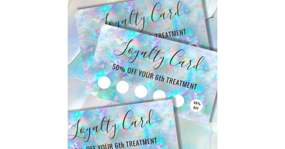 opal inspired texture loyalty card | Zazzle