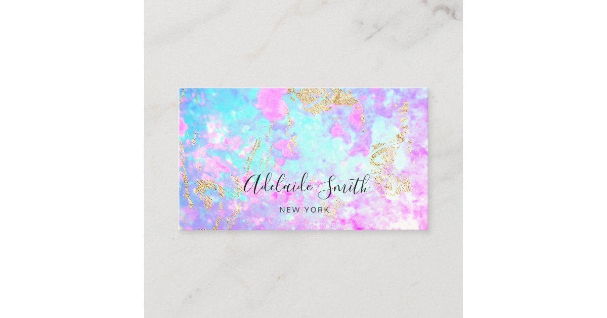 opal photo purple blue business card | Zazzle