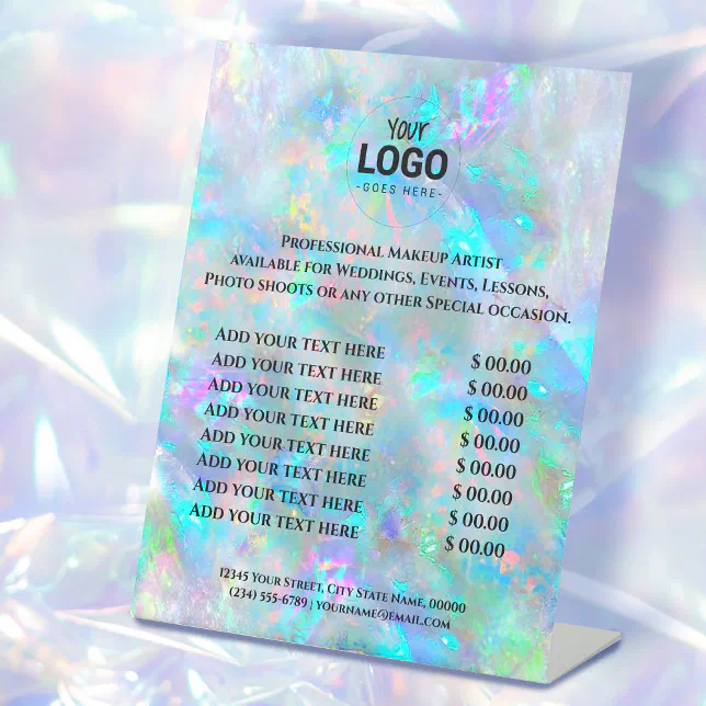 opal texture price list Pedestal Sign | Zazzle