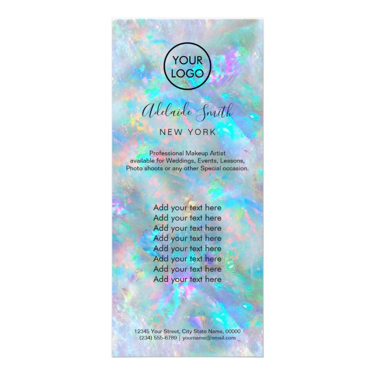 opal texture price list rack card | Zazzle