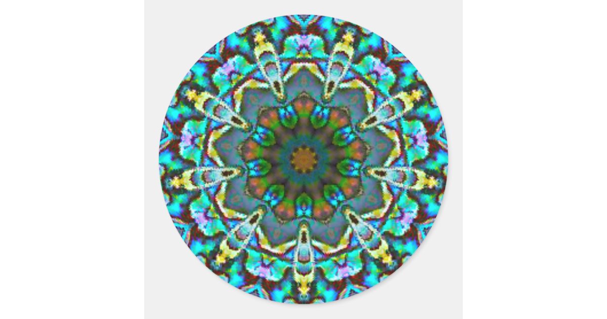Opalescent Beauty Fractal Classic Round Sticker | Zazzle