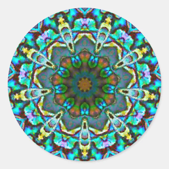 Opalescent Beauty Fractal Classic Round Sticker | Zazzle