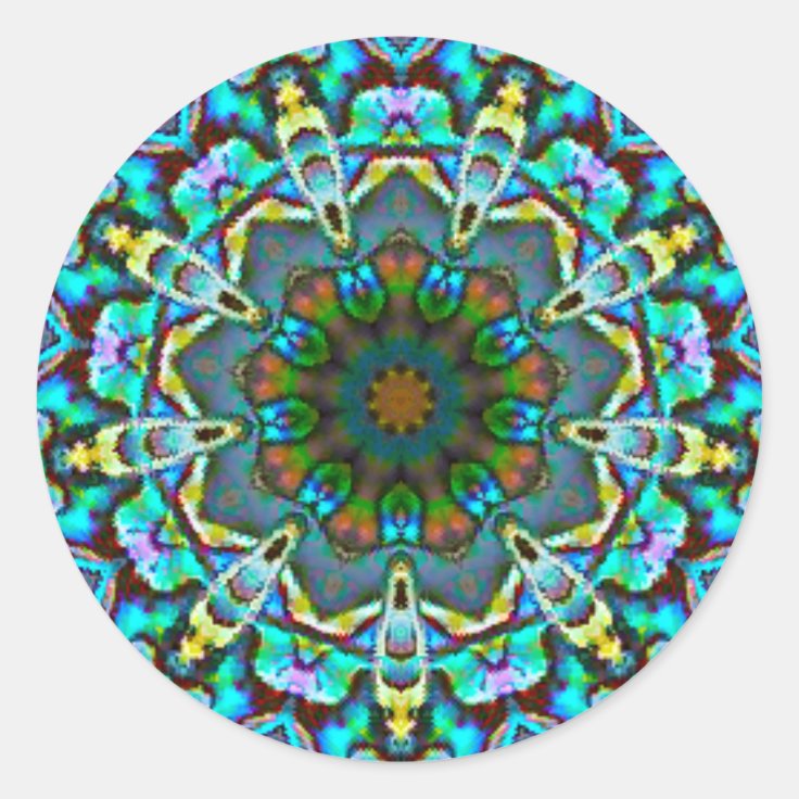 Opalescent Beauty Fractal Classic Round Sticker | Zazzle