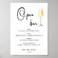 Open bar Menu wedding sign Poster | Zazzle