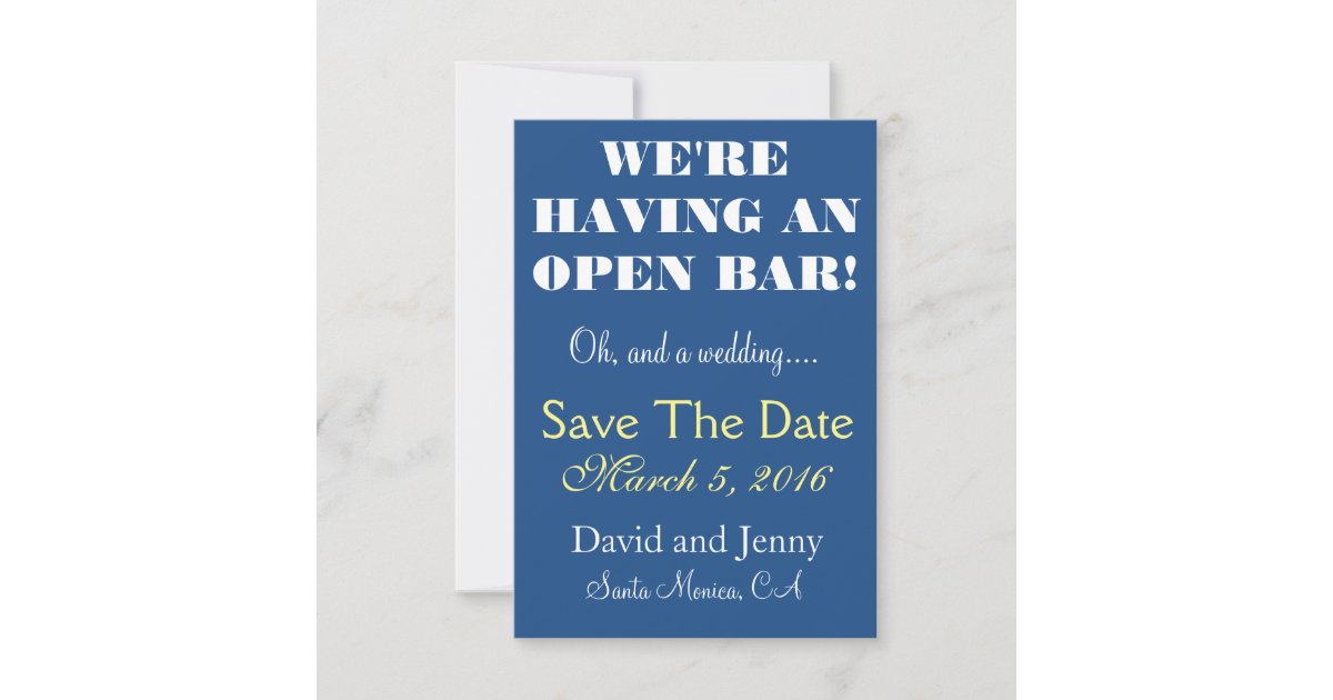 Open Bar Save the Date | Zazzle