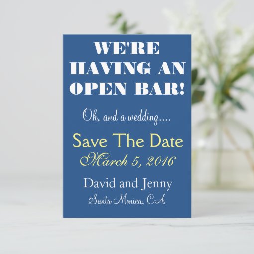 Open Bar Save the Date | Zazzle