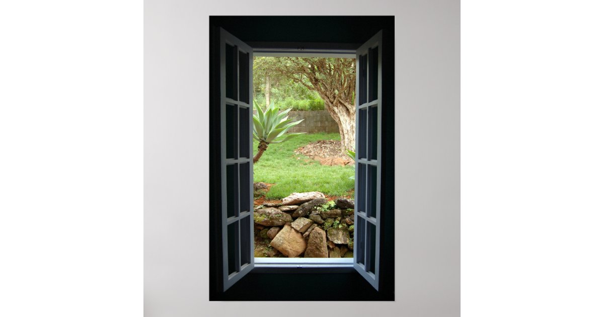 Open Blue Window Poster | Zazzle