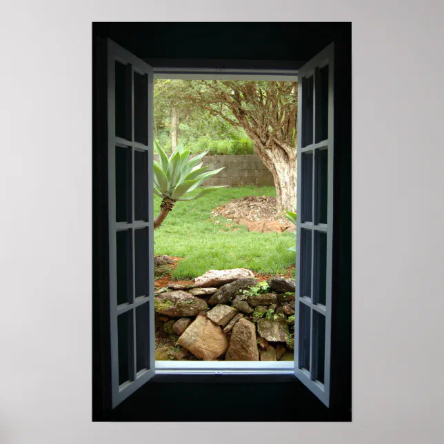 Open Blue Window Poster | Zazzle