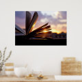 Open Book and Sunset Photography Poster | Zazzle