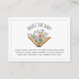 Open Book Baby Shower Book Request Enclosure Card | Zazzle