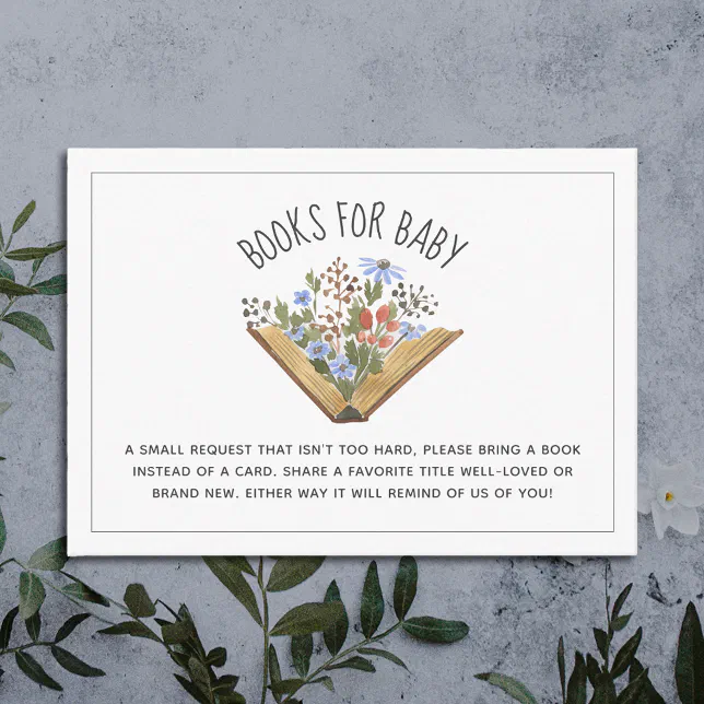 Open Book Baby Shower Book Request Enclosure Card | Zazzle