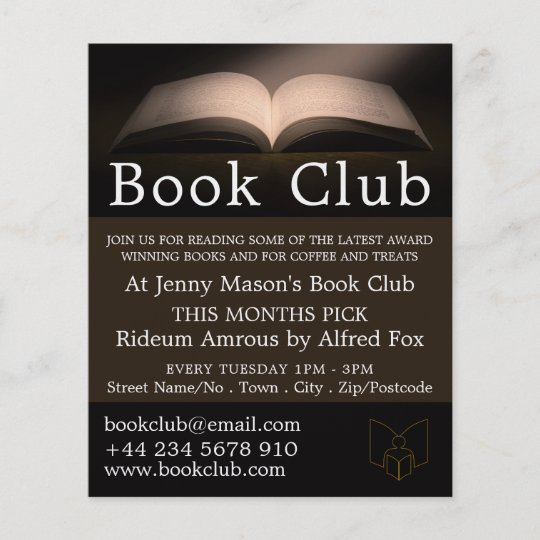 Open Book, Book Club Advertising Flyer | Zazzle.com