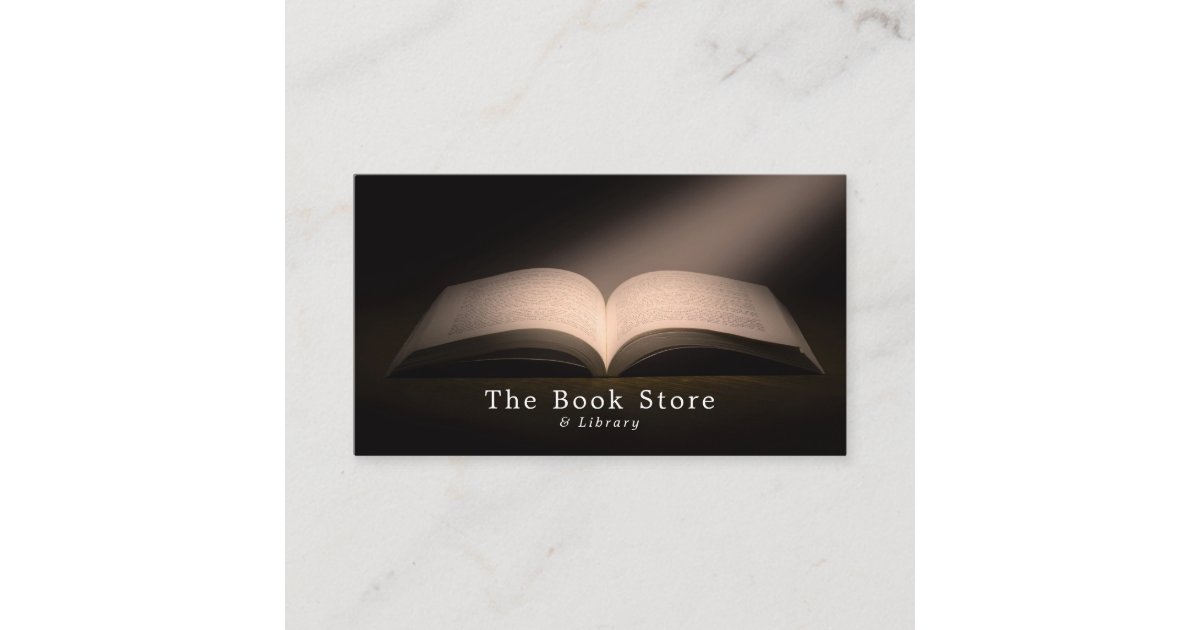 Open Book, Book Store Business Card | Zazzle