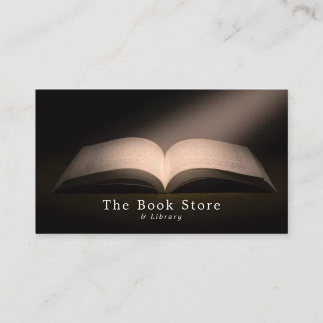 Open Book, Book Store Business Card | Zazzle