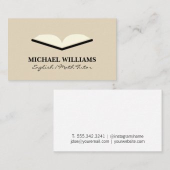Open Book Business Card | Zazzle