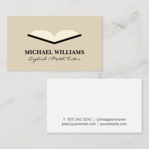 Open Book Business Card | Zazzle