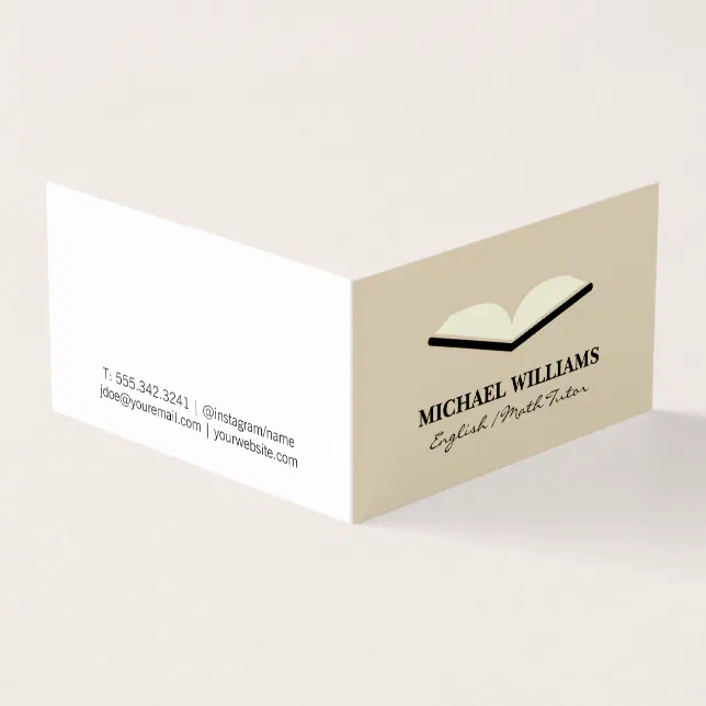 Open Book Business Card | Zazzle