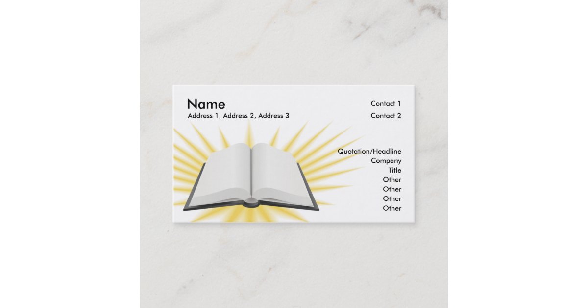 Open book business card design | Zazzle