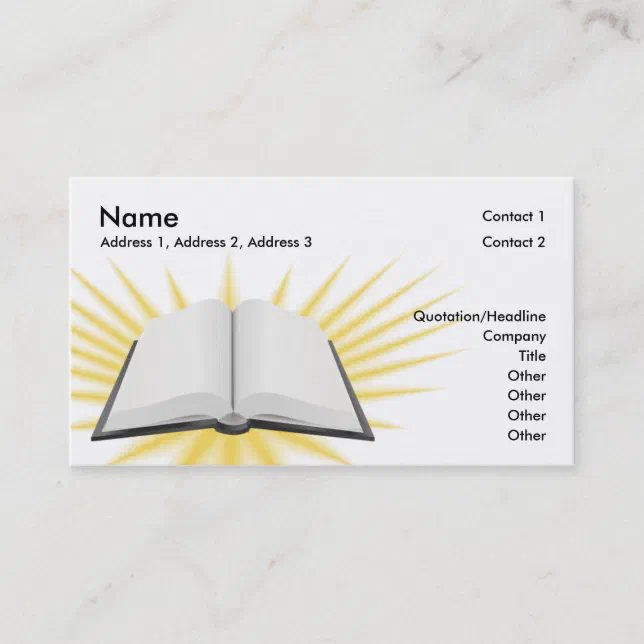 Open book business card design | Zazzle